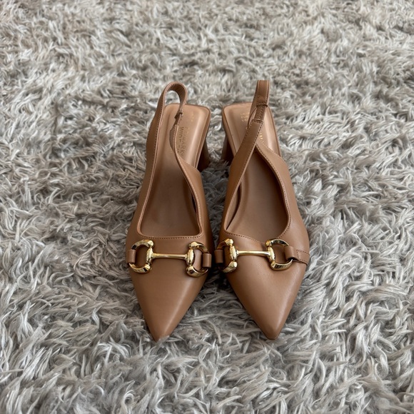 Primark | Shoes | Primark Tan Pointed Toe 3 Heel Wide Fit Slingback ...